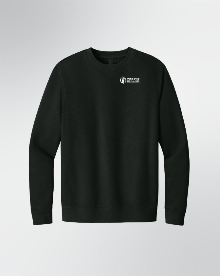 Pain & Spine - District® V.I.T.™ Fleece Crew - Black - DT6104 - TJ Sports